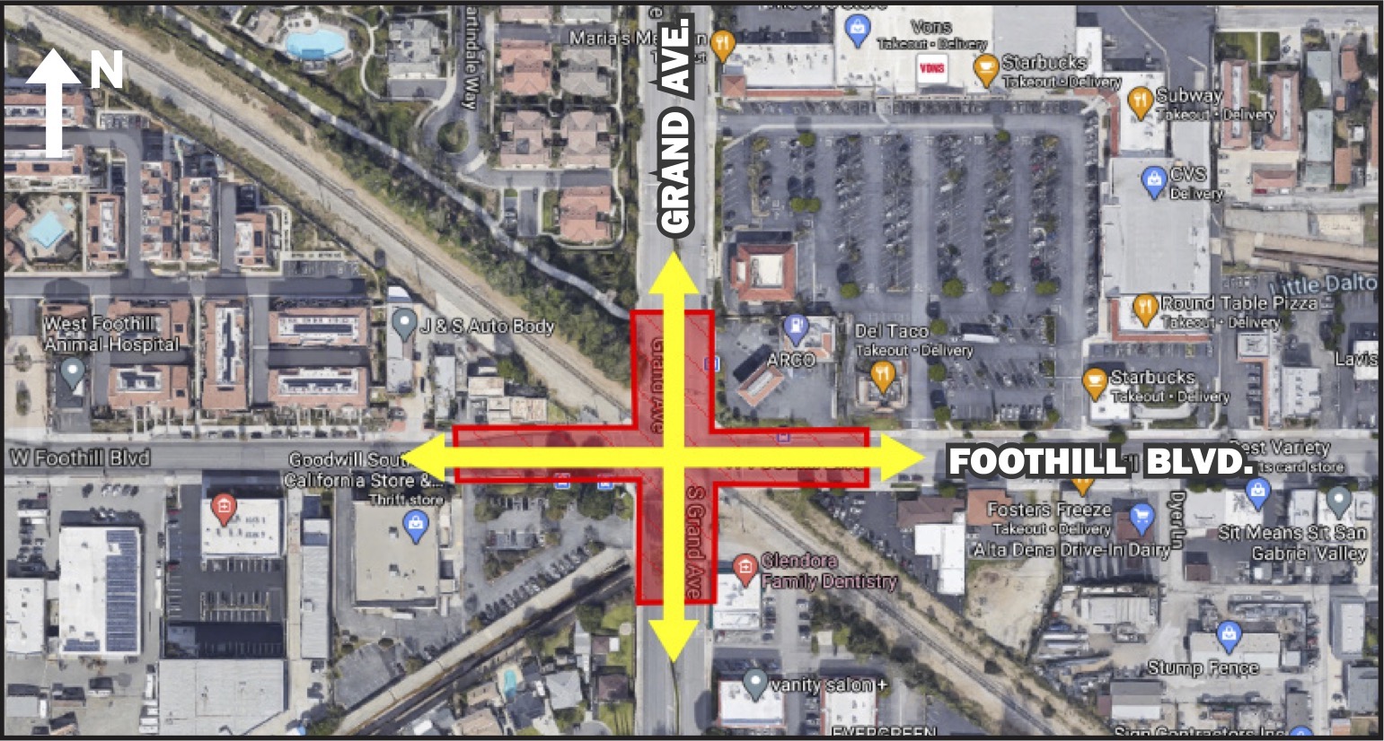 Foothill Gold Line Construction Alert - Extended Closures at Foothill Blvd./Grand Ave., Route 66 ...
